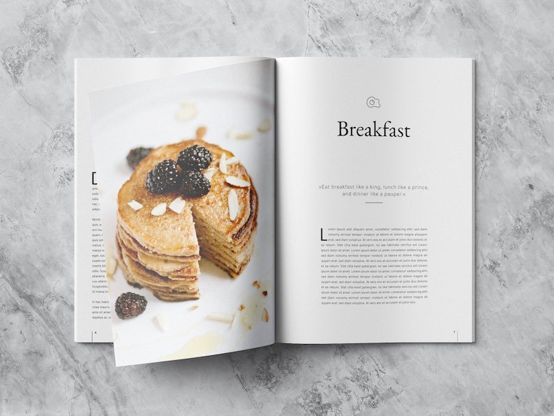 Minimalist Cookbook Template | Adobe Indesign | Affinity Publisher - Etsy