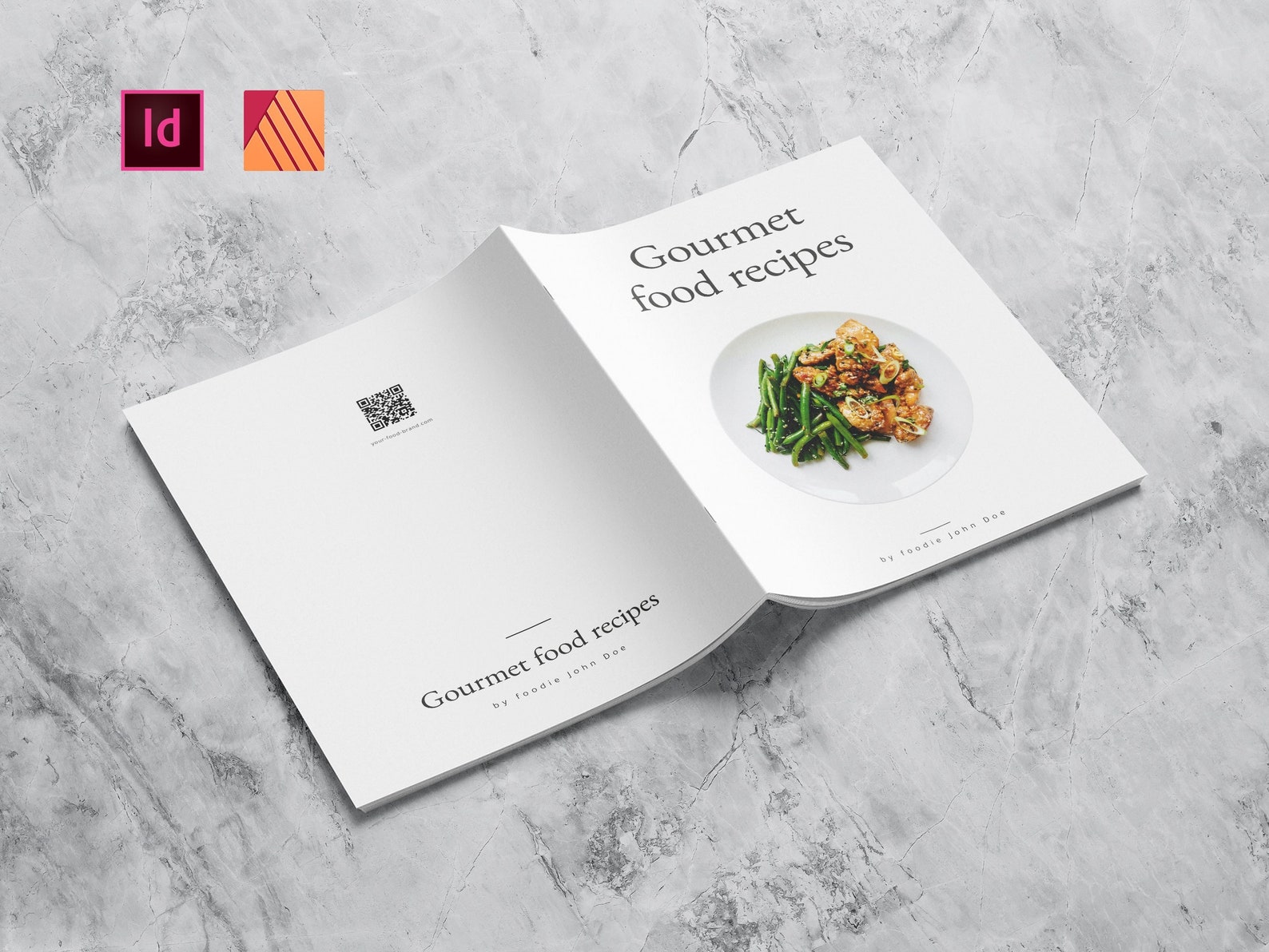 Minimalist Cookbook Template Adobe Indesign Affinity - Etsy