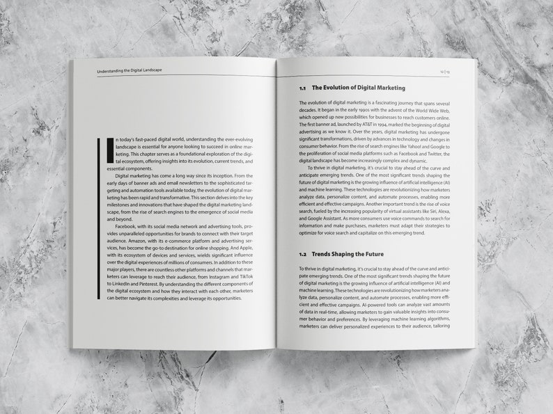 Plain Book Template | Adobe Indesign - Etsy