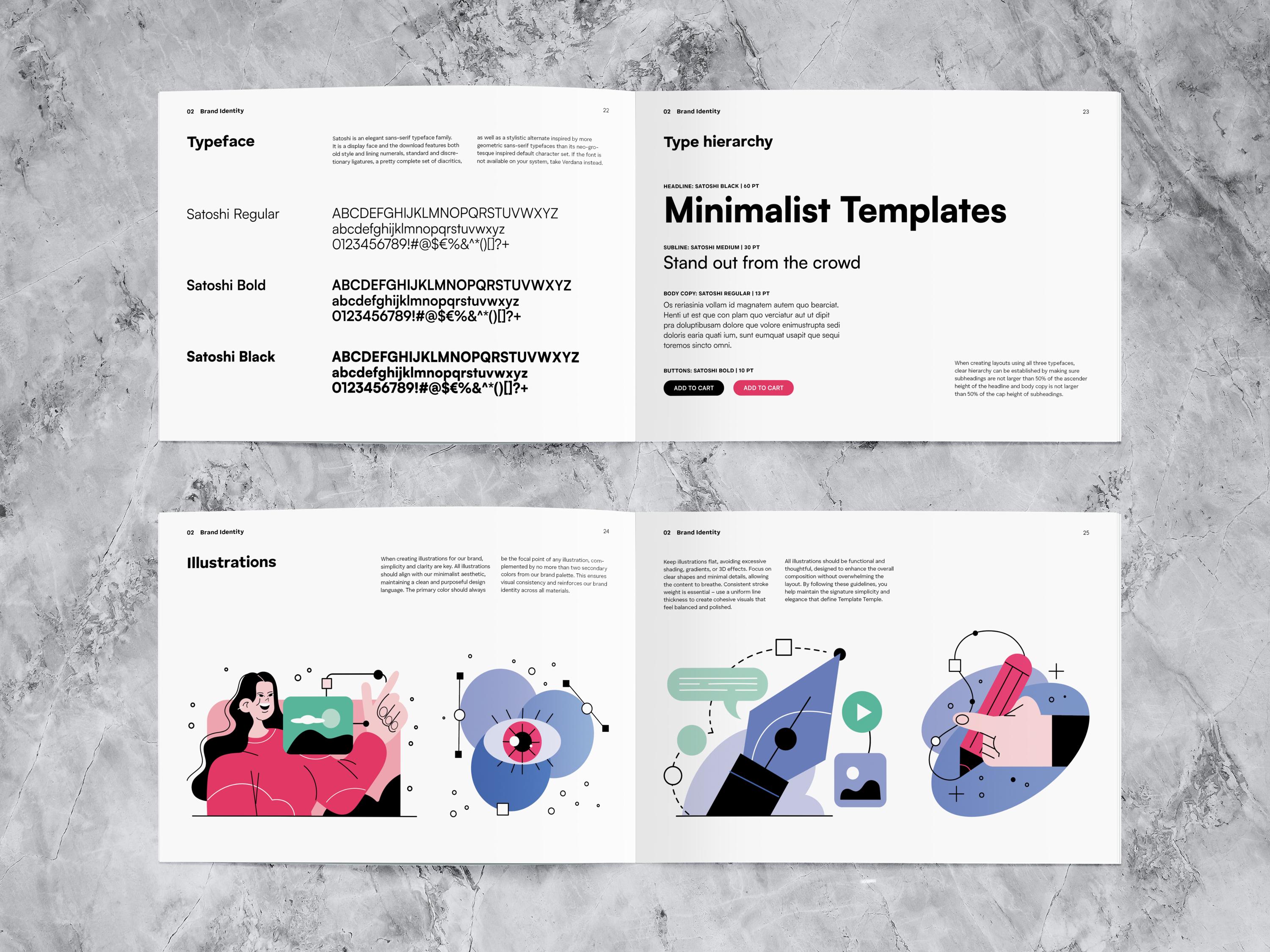 Minimalist Brand Guidelines Template | Adobe Indesign - Etsy