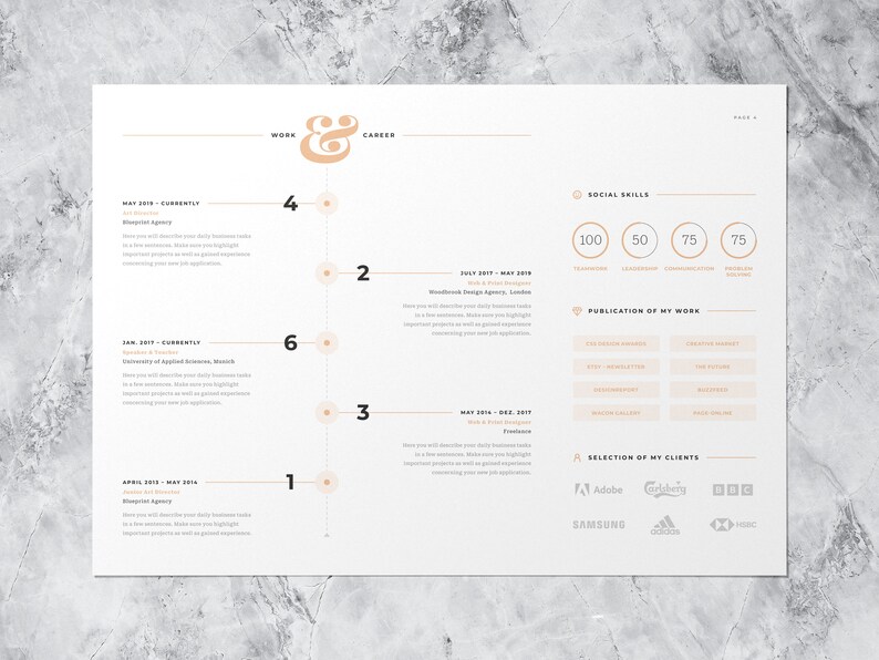 Minimalist Application Template | Adobe Indesign - Etsy