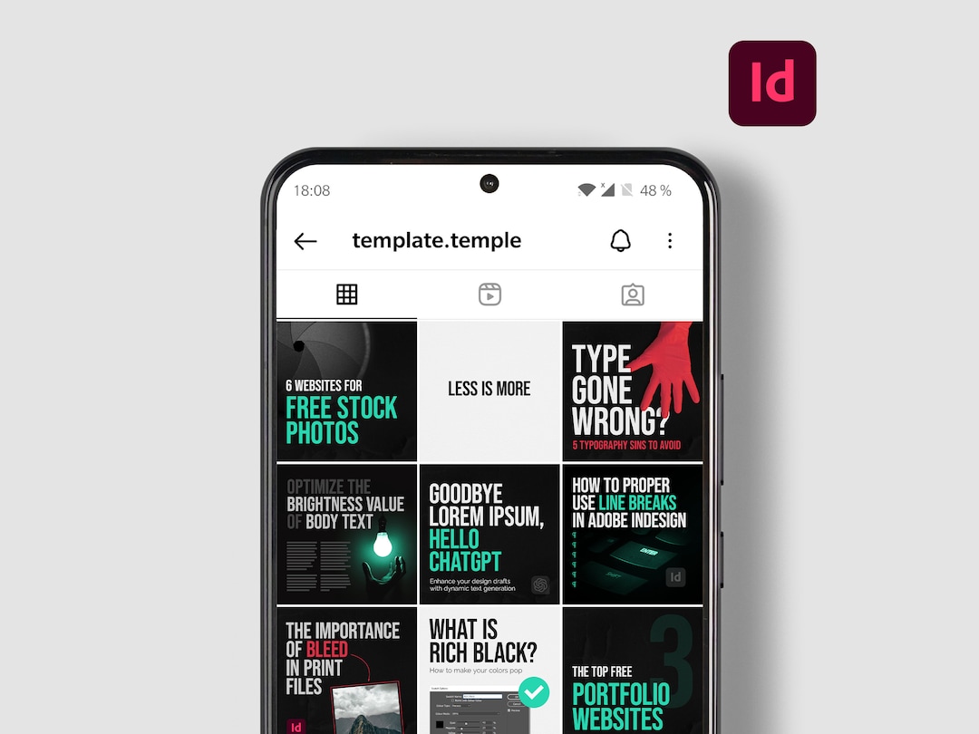 Instagram Feed Visualization Template Adobe Indesign - Etsy