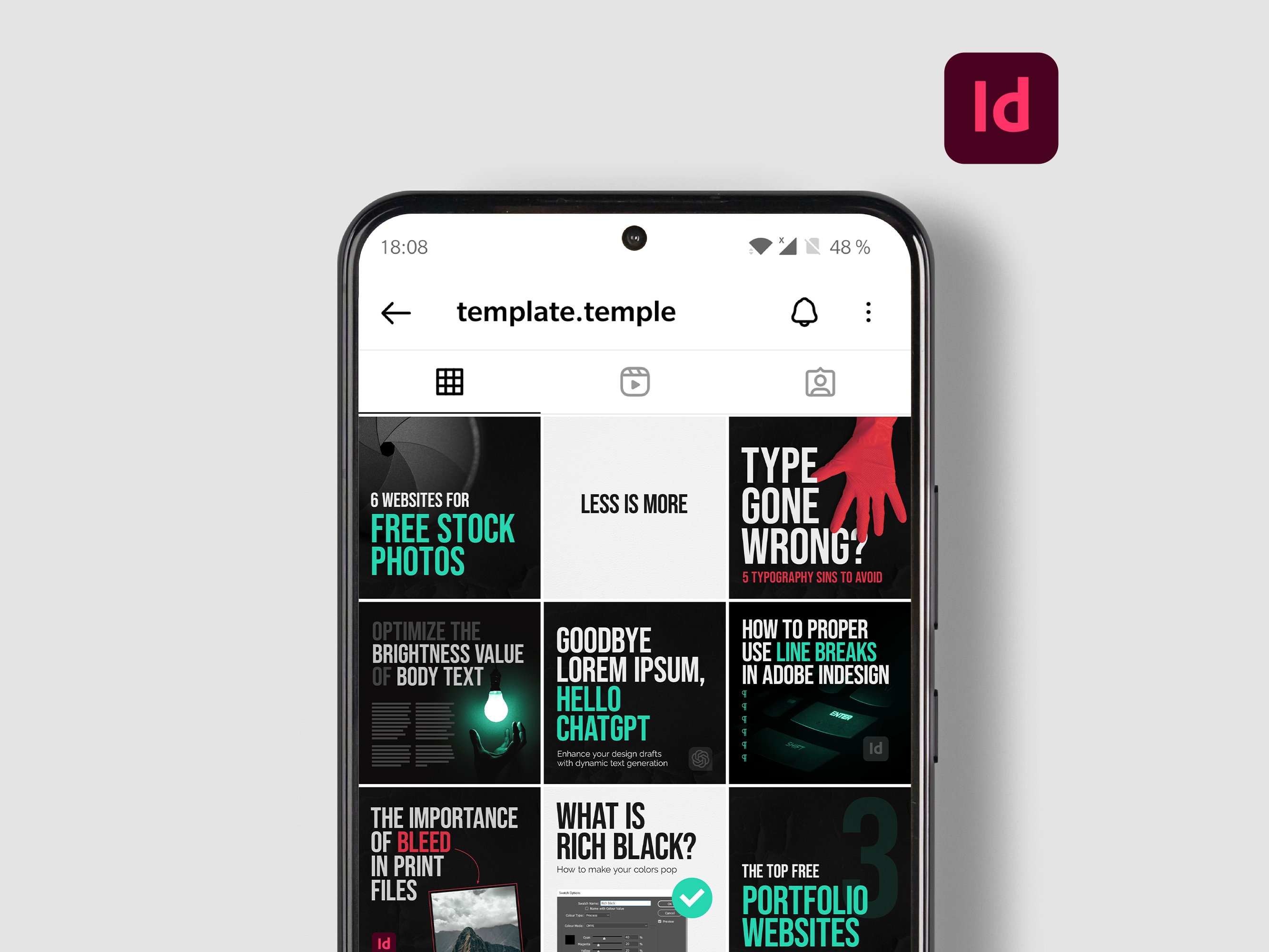 Instagram Feed Visualization Template Adobe Indesign - Etsy