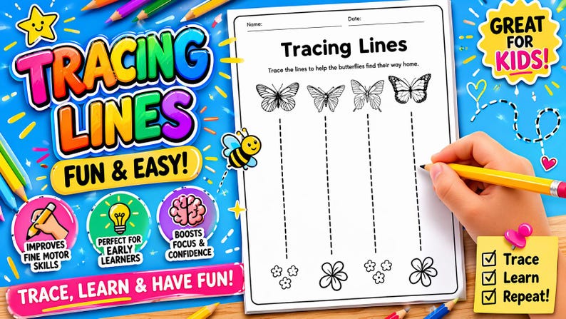 Kids Color and Trace Activity Book | Toddler Busy Book | ABC, Number ...