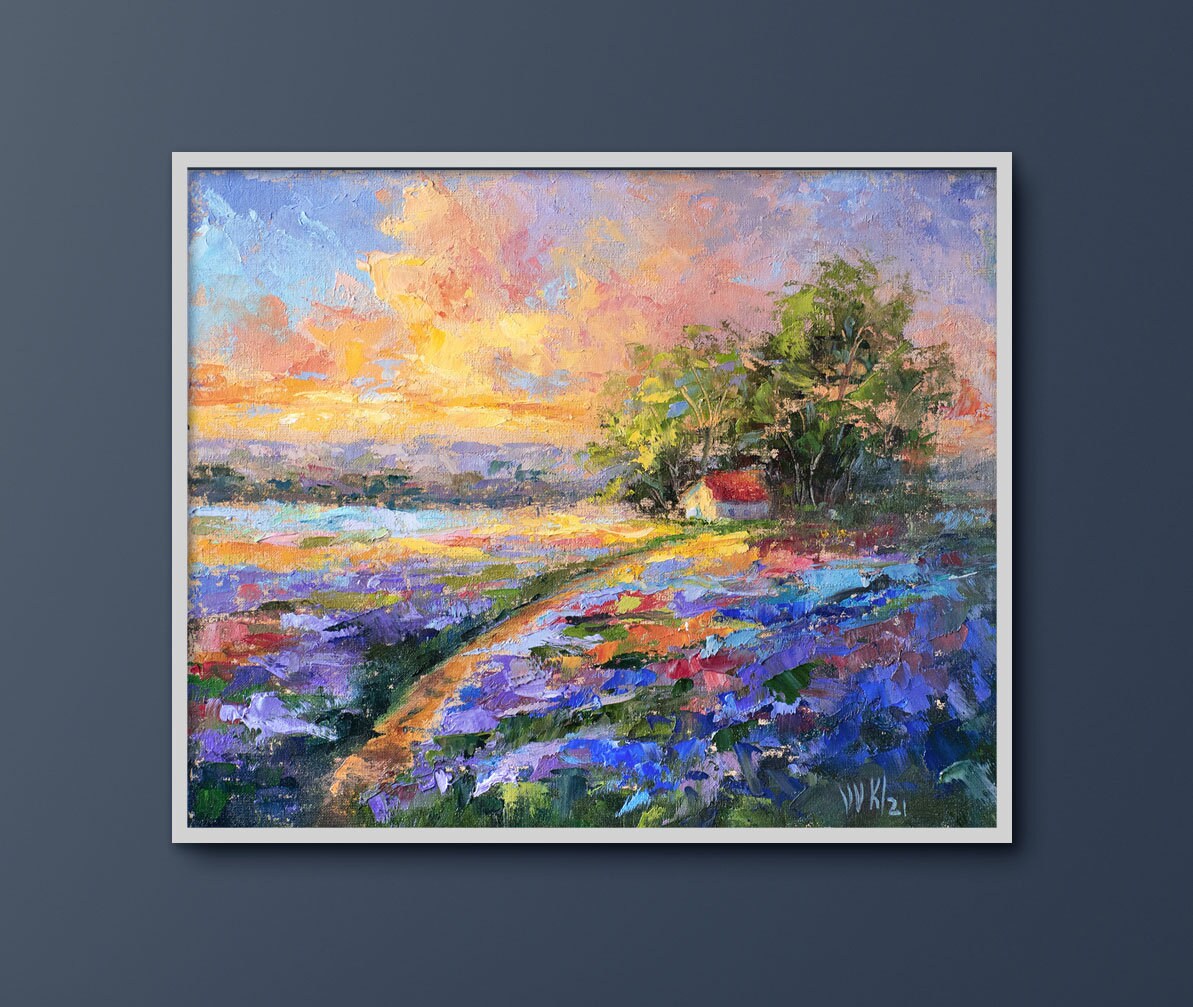 CUSTOM ORDER Impasto Sunset Landscape Original Abstract Painting ...