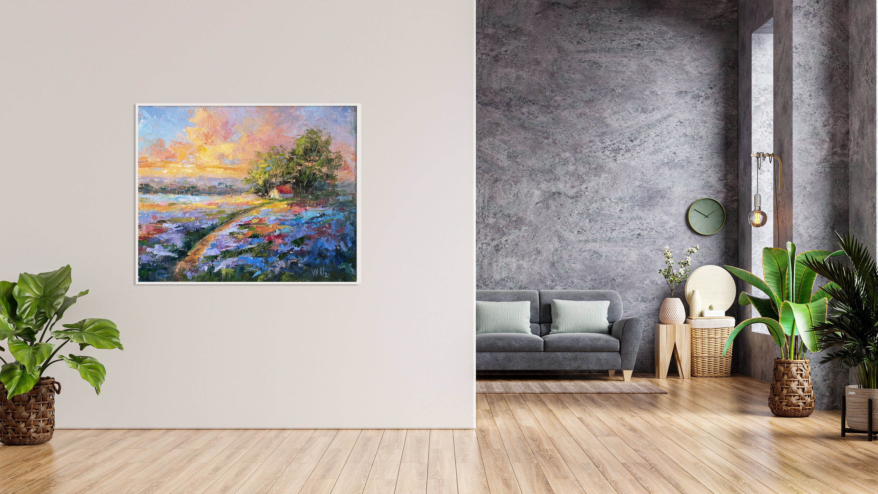 CUSTOM ORDER Impasto Sunset Landscape Original Abstract Painting ...