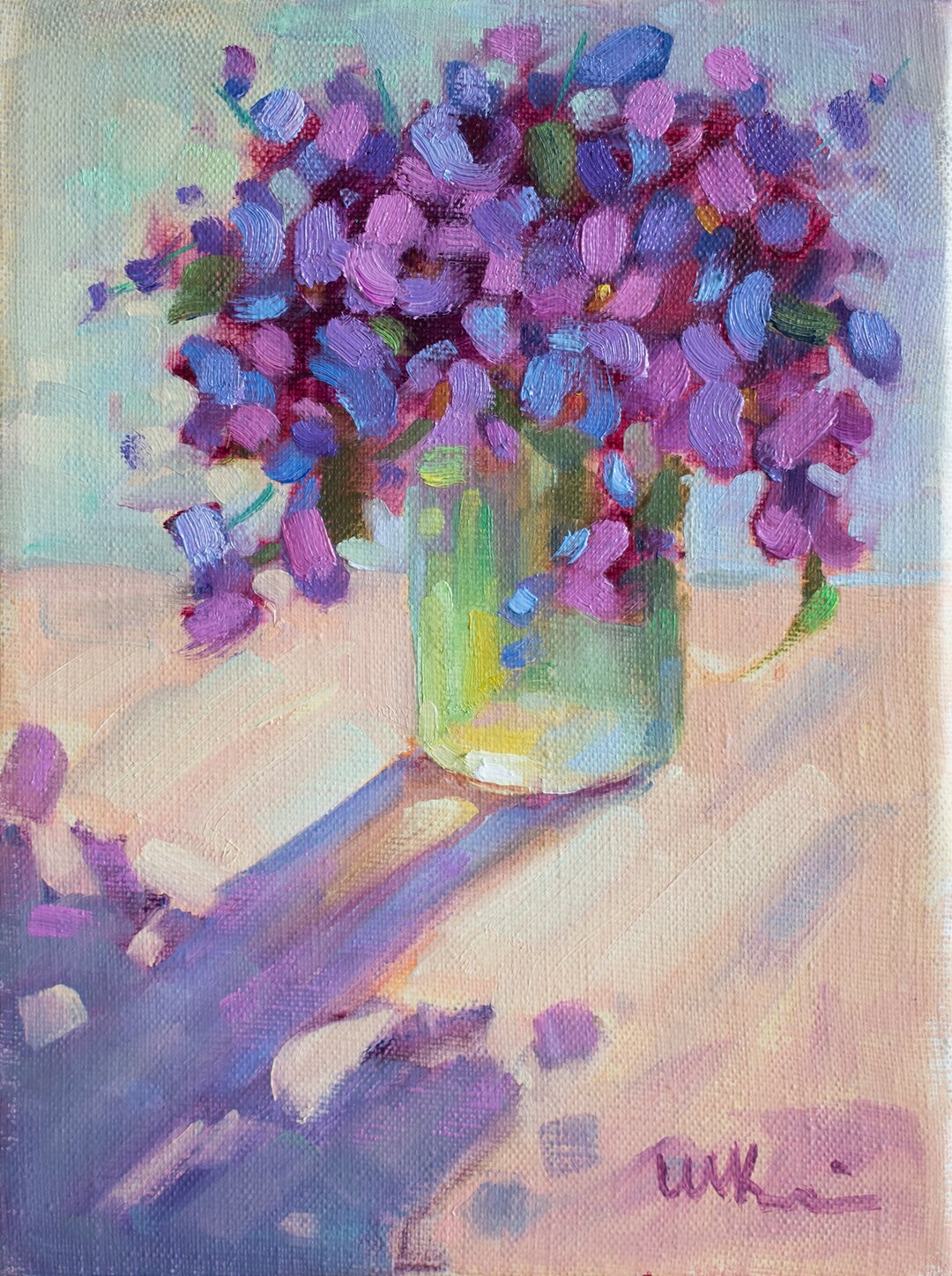 Violets Bouquet Painting: Original Impressionism Oil Painting, 9x11 - Etsy