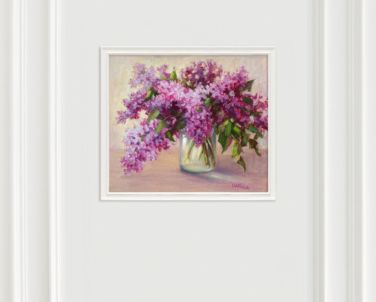 Purple Lilac in Glass Vase - Original Oil Painting - Lilac Flowers ...