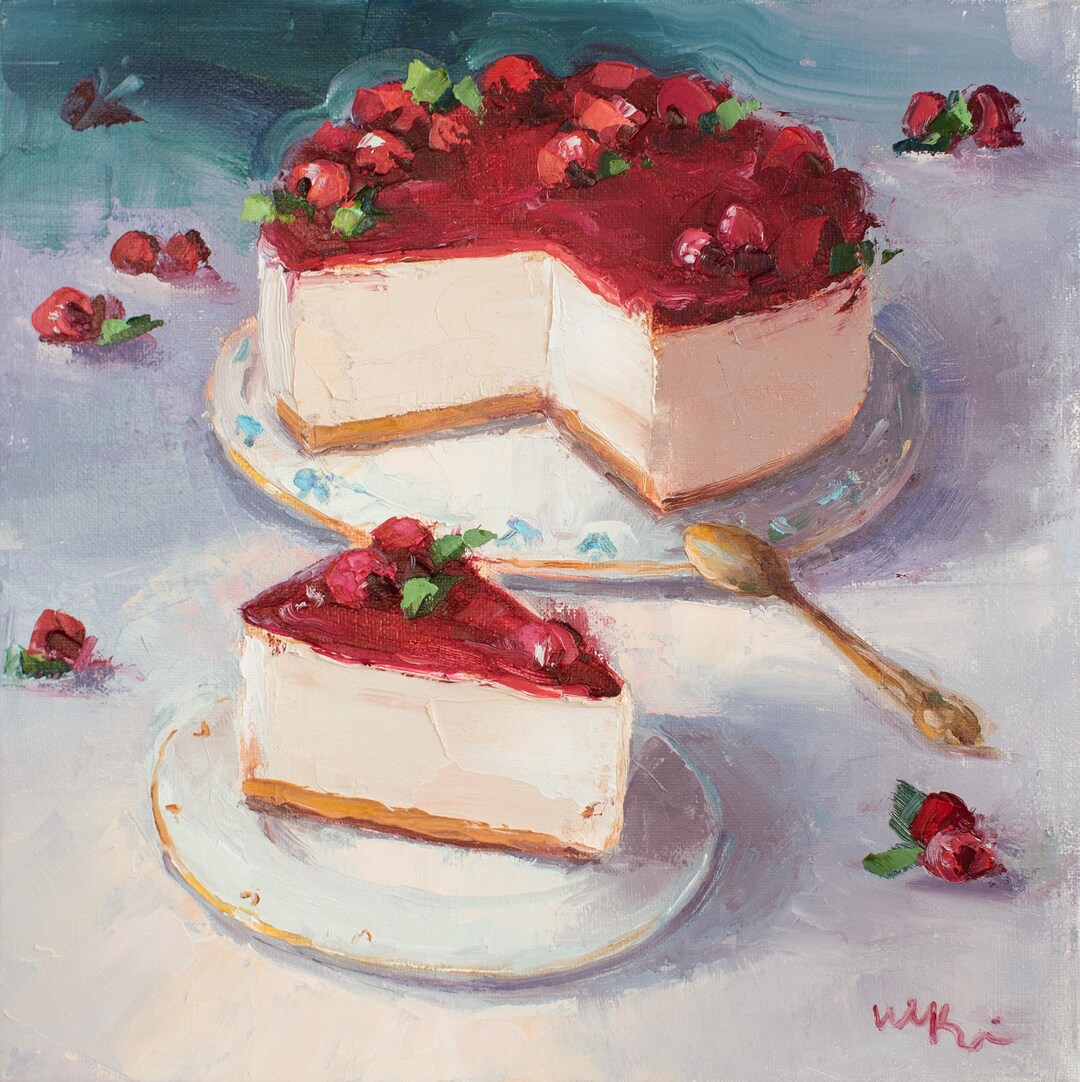 Birthday Cake - Original 12"x12" Oil Painting - Gift for Mother - Art ...