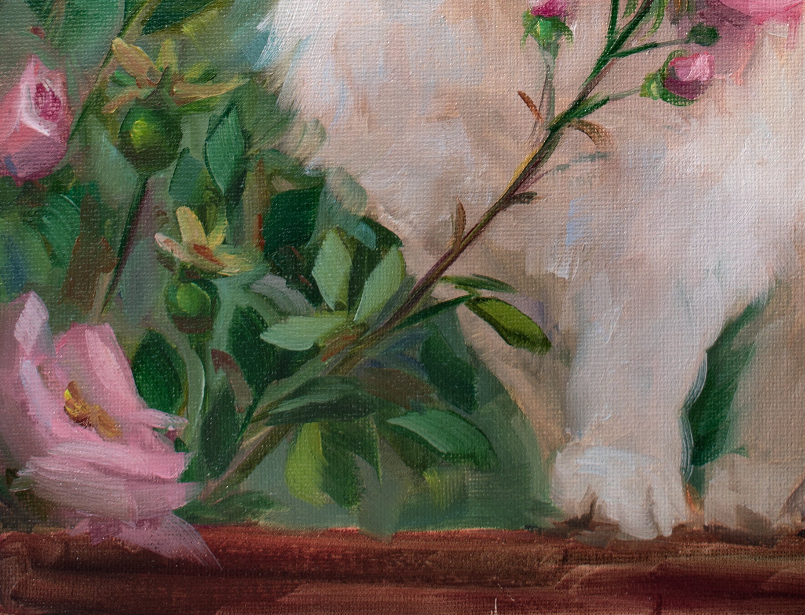 Cat With Roses Oil Painting Pet Portrait Original Artwork - Etsy