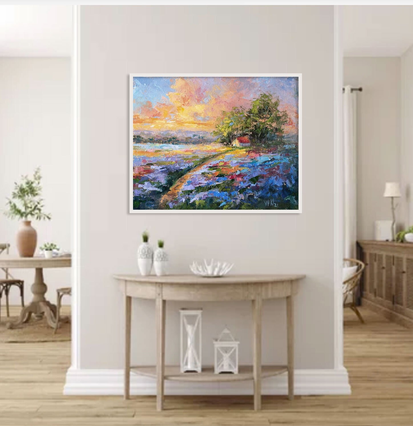 CUSTOM ORDER Impasto Sunset Landscape Original Abstract Painting ...