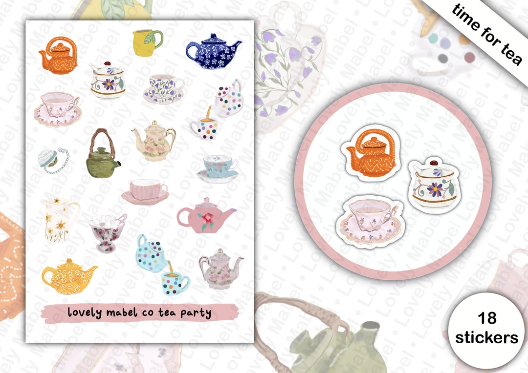 Teapot Sticker Sheet Fall Stickers Planner Stickers Tea Time Autumn ...