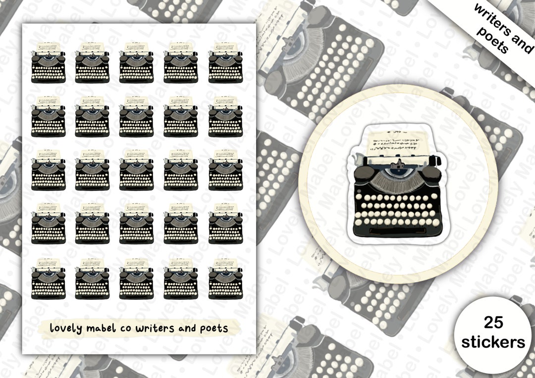 Typewriter Stickers Planner Stickers Journal Stickers Writing Books ...