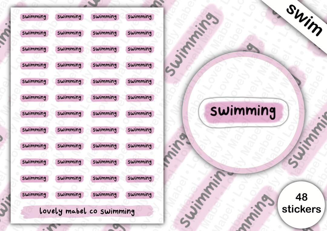 Swimming Stickers Planner Stickers Journal Stickers Swim Swimming ...