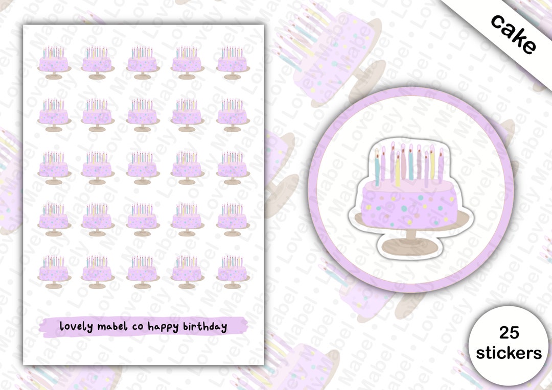 Birthday Stickers Planner Stickers Journal Stickers Birthday Cake ...