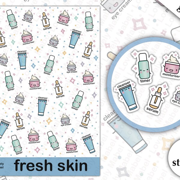 Skincare Stickers - Etsy