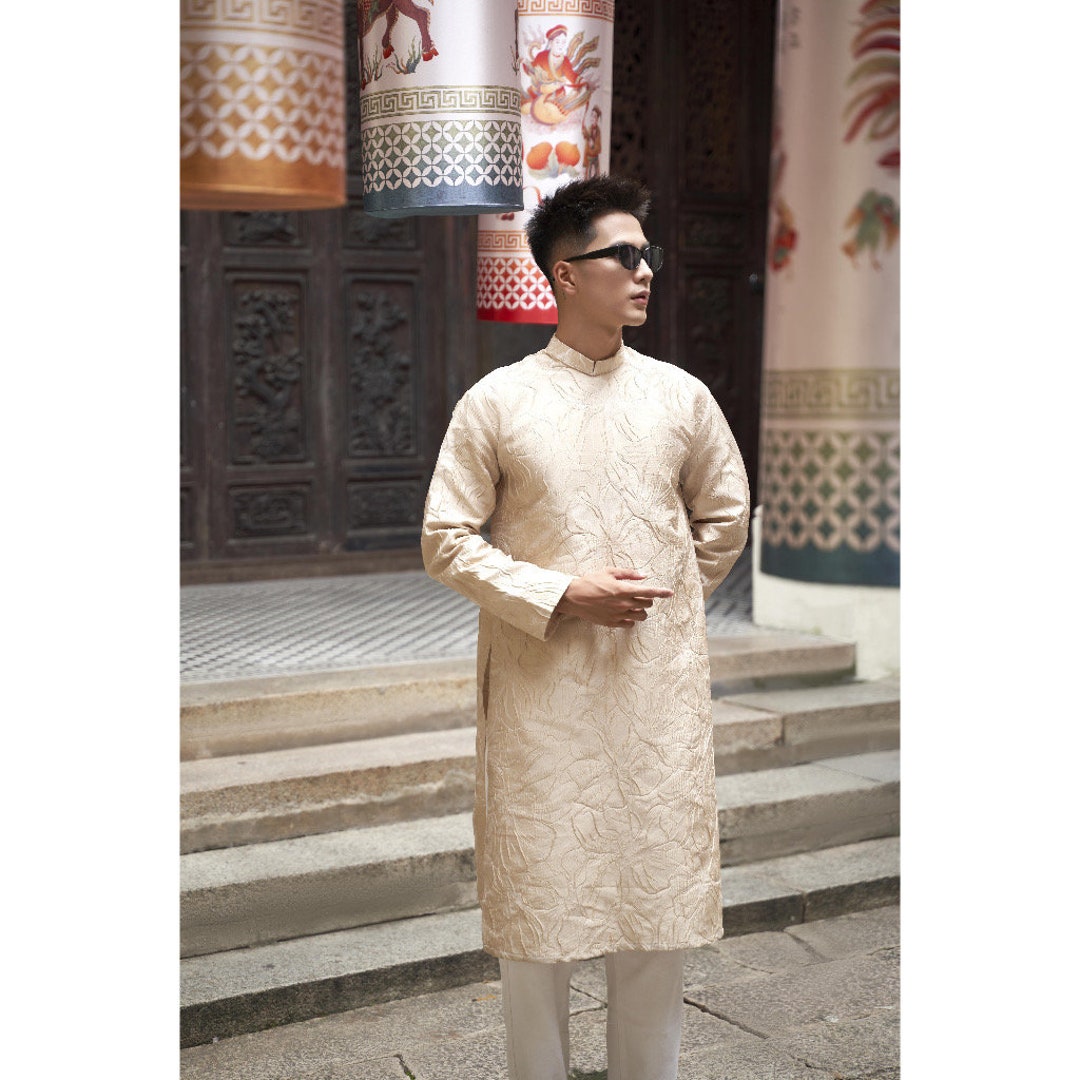 Vietnamese Traditional Dress for Man, Vietnamese Ao Dai Boys, Ao Dai Cach Tan Cho Nam, Mens Ao ...