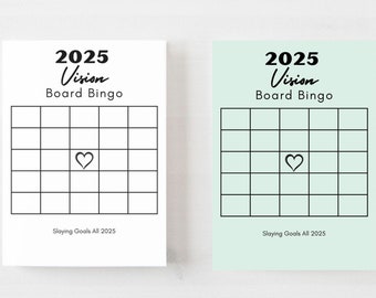 2025 New Year Vision Board Bingo Card Template - Etsy
