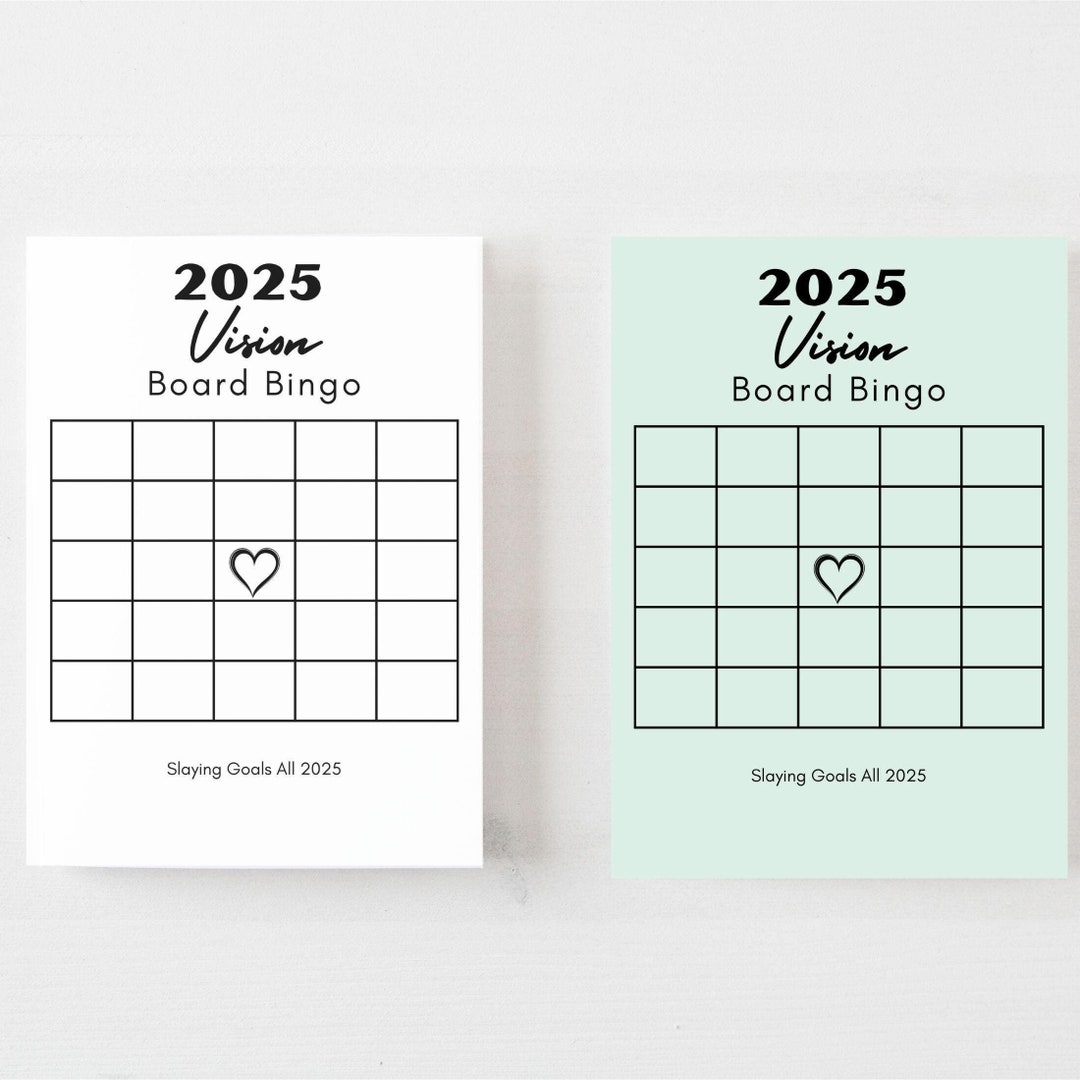 2025 Vision Board Bingo New Years Bingo Card editable Template - Etsy