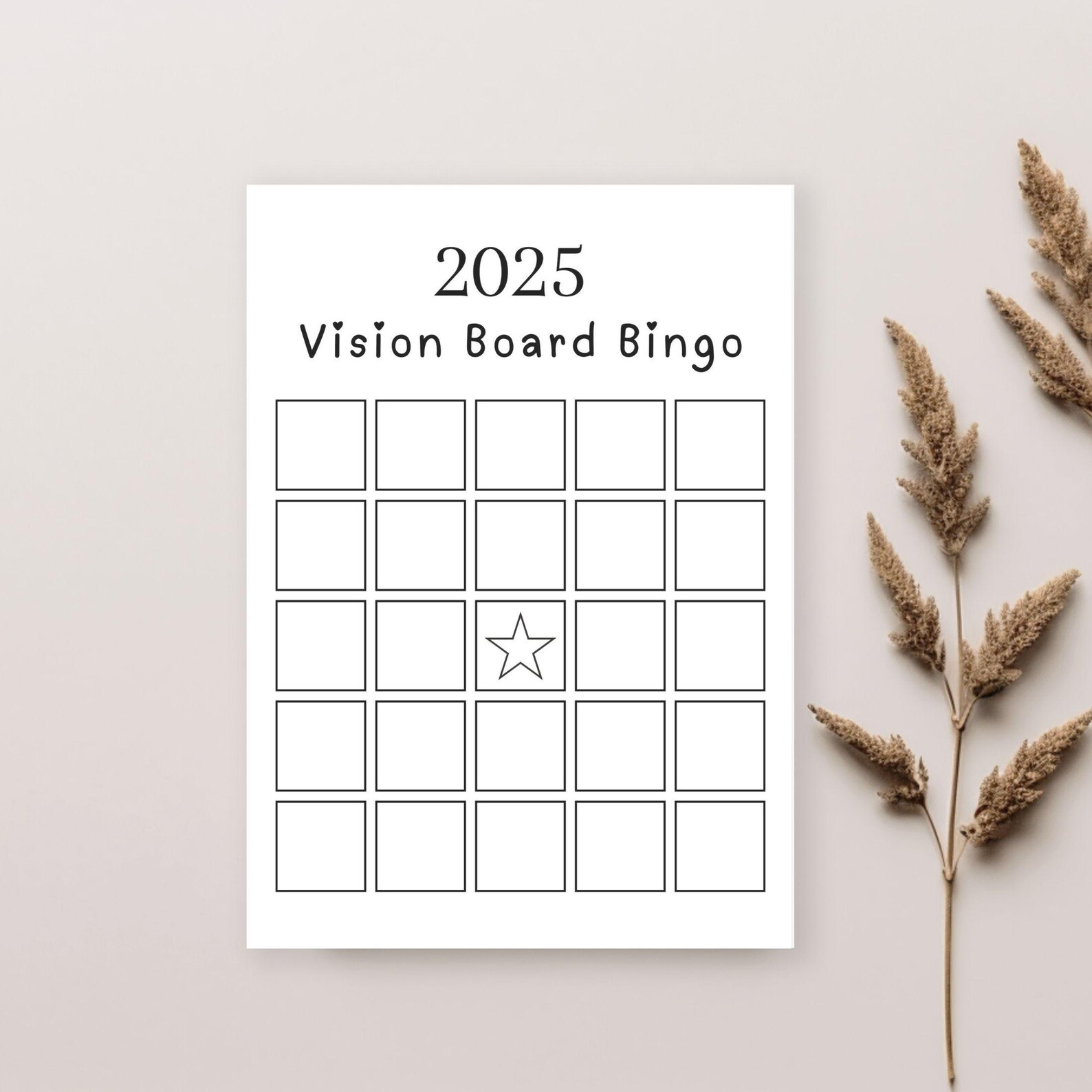 2025 Vision Board Bingo | Goal-setting Printable for New Year’s ...
