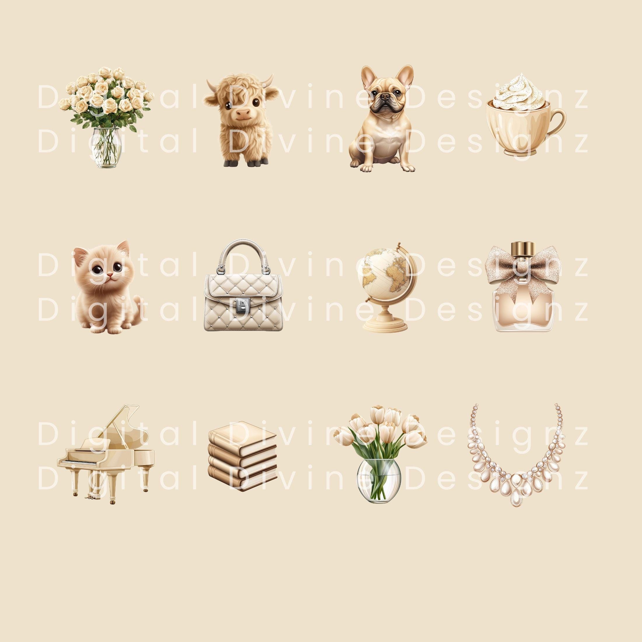 Ios 18 Emoji Stickers – 84 Beige Aesthetic iPhone Stickers for Imessage ...