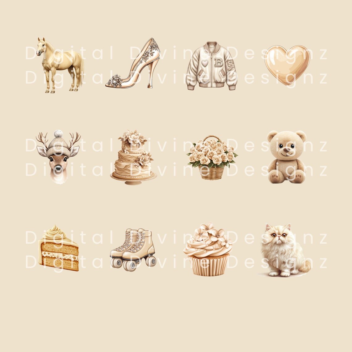 Ios 18 Emoji Stickers – 84 Beige Aesthetic iPhone Stickers for Imessage ...