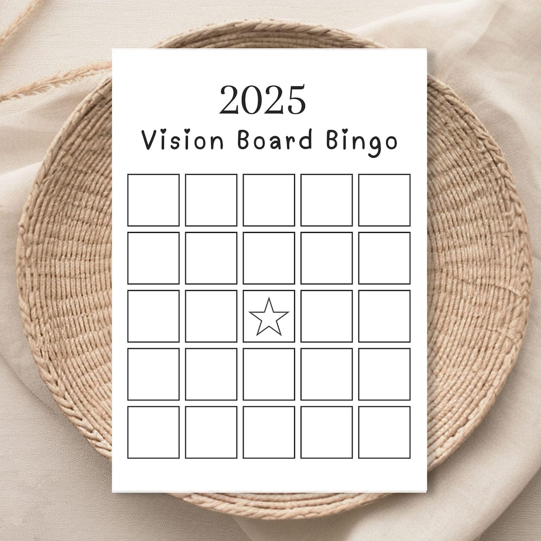 2025 Vision Board Bingo | Goal-setting Printable for New Year’s ...