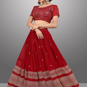 Maroon Designer Lehenga Choli With High Quality Embroidery Work Wedding ...