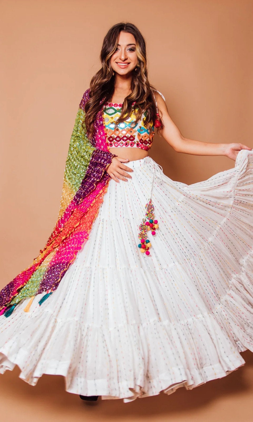 White Lehenga Choli for Navratriindian Wedding Bridal Party - Etsy
