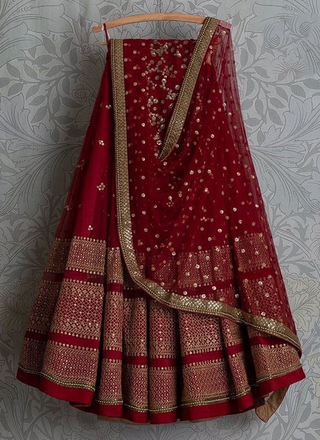 Maroon Designer Lehenga Choli With High Quality Embroidery Work Wedding ...