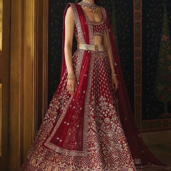 Maroon Indian Dress Bridal - Etsy