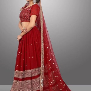 Maroon Designer Lehenga Choli With High Quality Embroidery Work Wedding ...