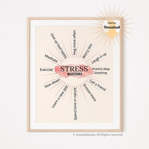 STRESS RELIEF | Wall Art | Digital Print | Counselor Wall Decor ...