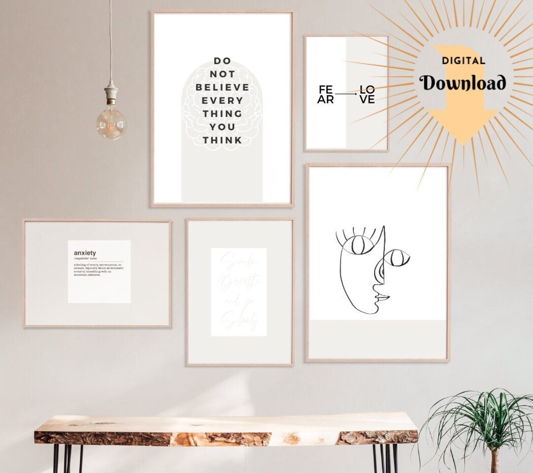 THERAPIST WALL ART, Set of 6, Gallery Wall Set, Printable, Counselor ...