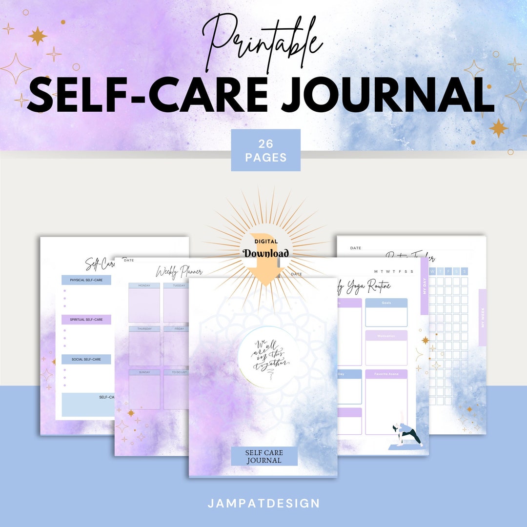 SELF-CARE JOURNAL 26 Pages Printable | Worksheet Kit | Wellness Bundle ...