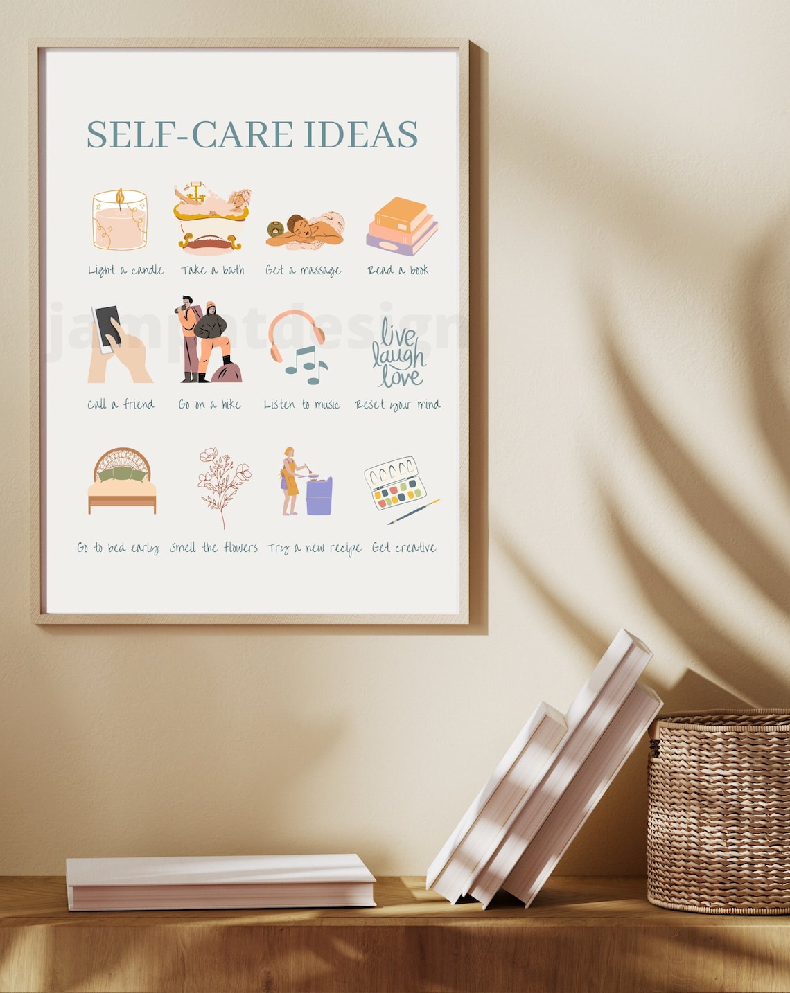 Self-care Ideas Wall Art Digital Print Counselor Wall - Etsy