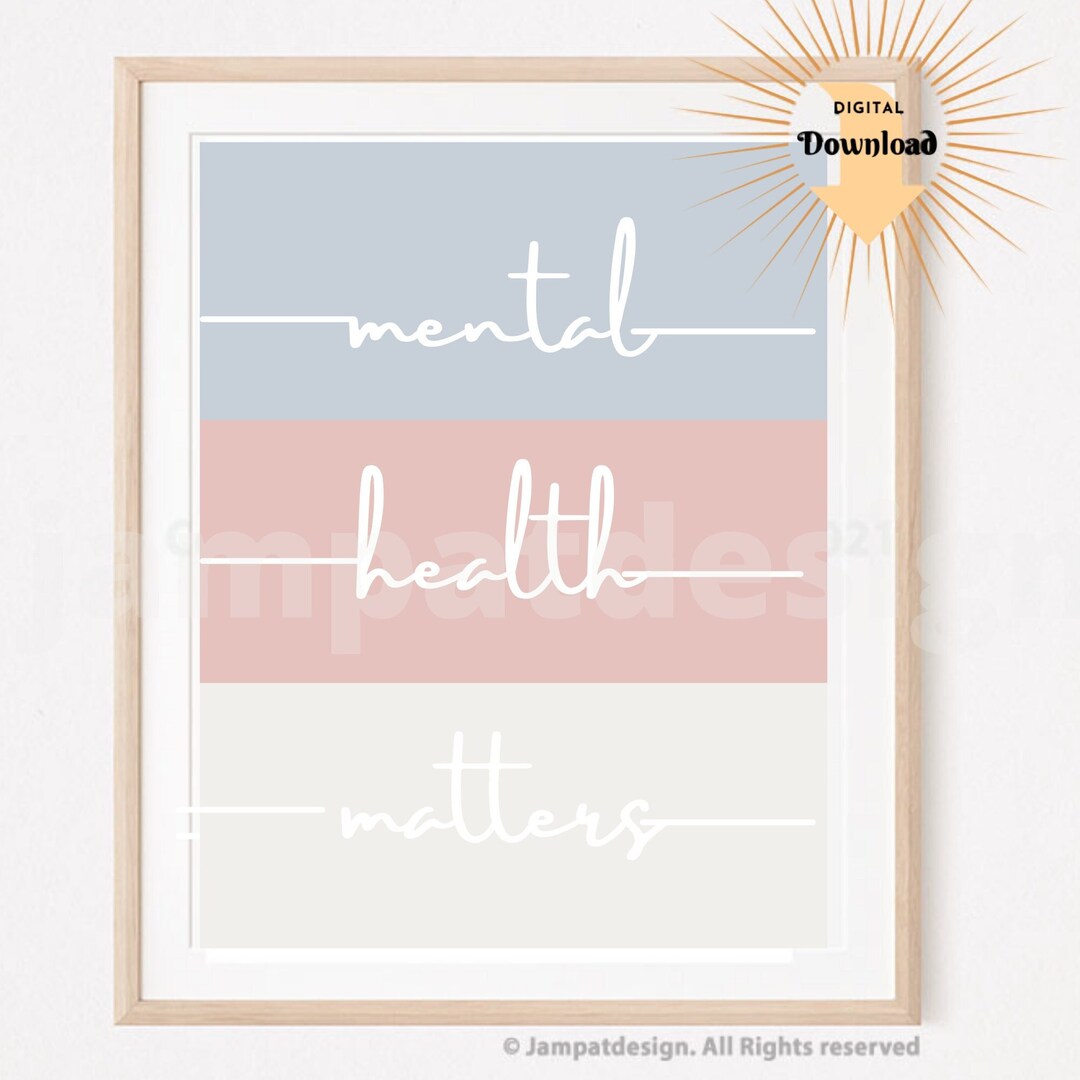 MENTAL HEALTH MATTERS Color Wall Art Digital Print School Counselor ...