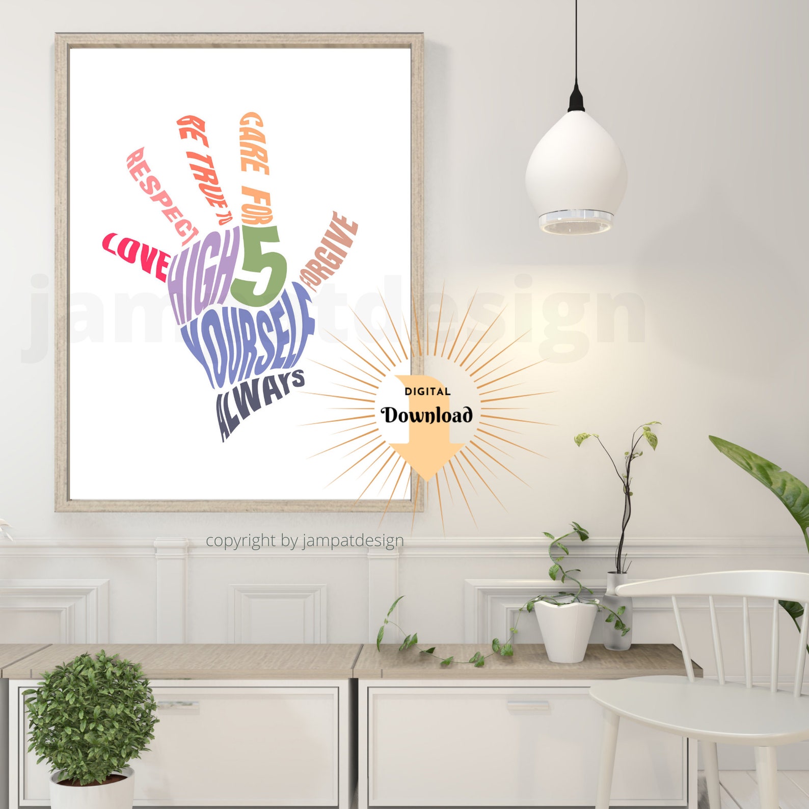 SELF CARE ART | Love Respect High 5 Be True to Yourself Always | 2 ...