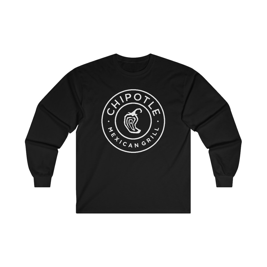 Chipotle Mexican Grill Logo Men's Black Long Sleeve T-shirt Size S to ...