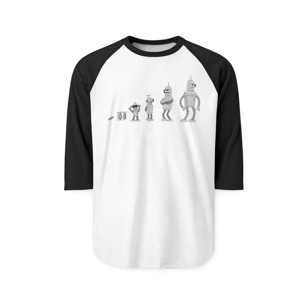 Evolution of Futurama Bender Raglan Shirt - Etsy