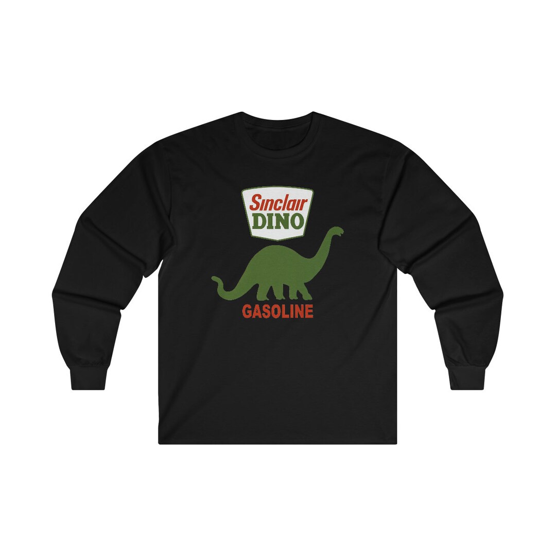 Sinclair Dino Gasoline Logo Men's Black Long Sleeve T-shirt Size S to ...