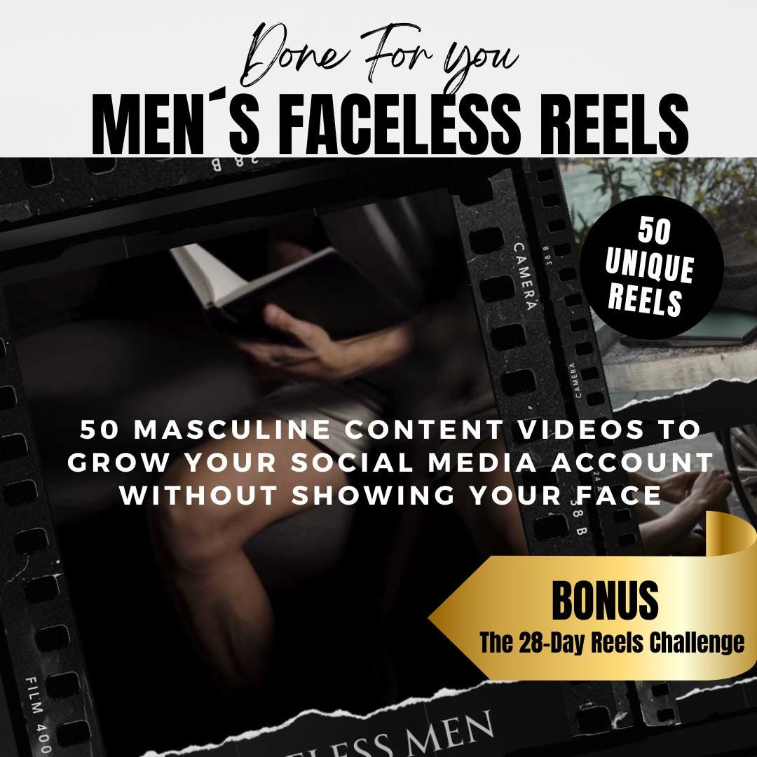 Men Reels I Faceless Instagram I Content Bank Vault I Man Reels I Done ...