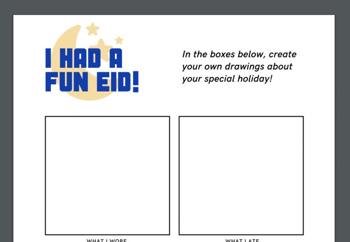 Eid Worksheet Packet - Etsy