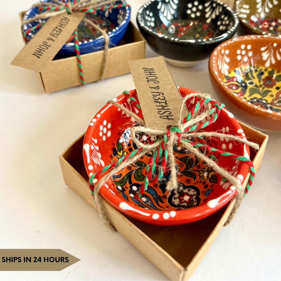 Personalized Christmas Turkish Cini Bowl: Holiday Party Favor - Etsy