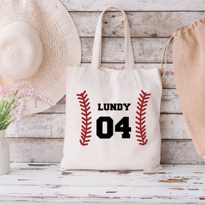 Personalized Baseball Tote Bag, Custom Name Baseball and Number Tote ...