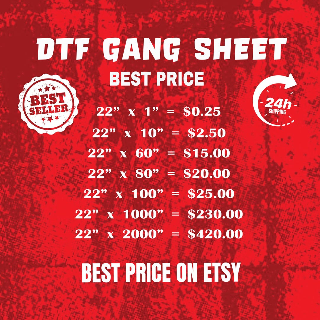 DTF Transfer, Full Color Custom Dtf Print, Ready to Press Transfers ...