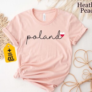 Poland Shirt With Heart Flag, Cute Polish Tee, Minimal Warsaw Travel ...