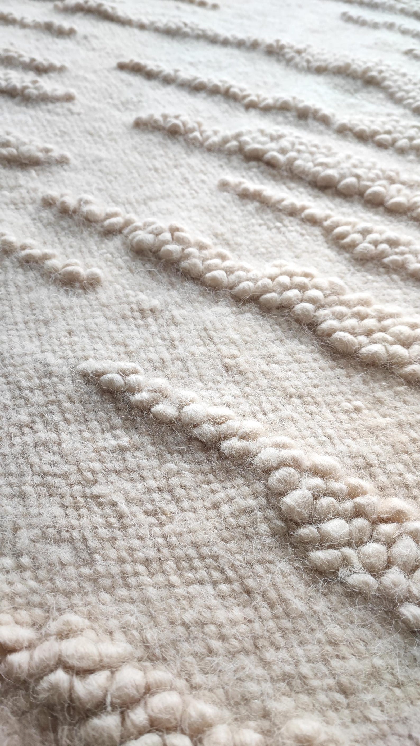 Handwoven Natural Big Wool Rug, Handwoven Wool Rug in Natural Colors ...