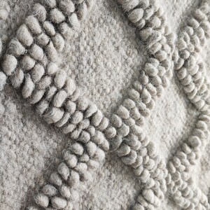 Sheep Wool Rug - Handmade Geometric Pattern, Scandinavian Washable ...
