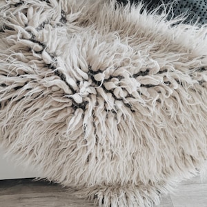 Shaggy Wool Rug, Natural Tufted Area Rug, Modern Scandinavian Wool Rug ...